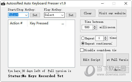 Autosofted Auto Keyboard Presser(键盘自动按键工具) V1.9 绿色免费版下载_当下软件园