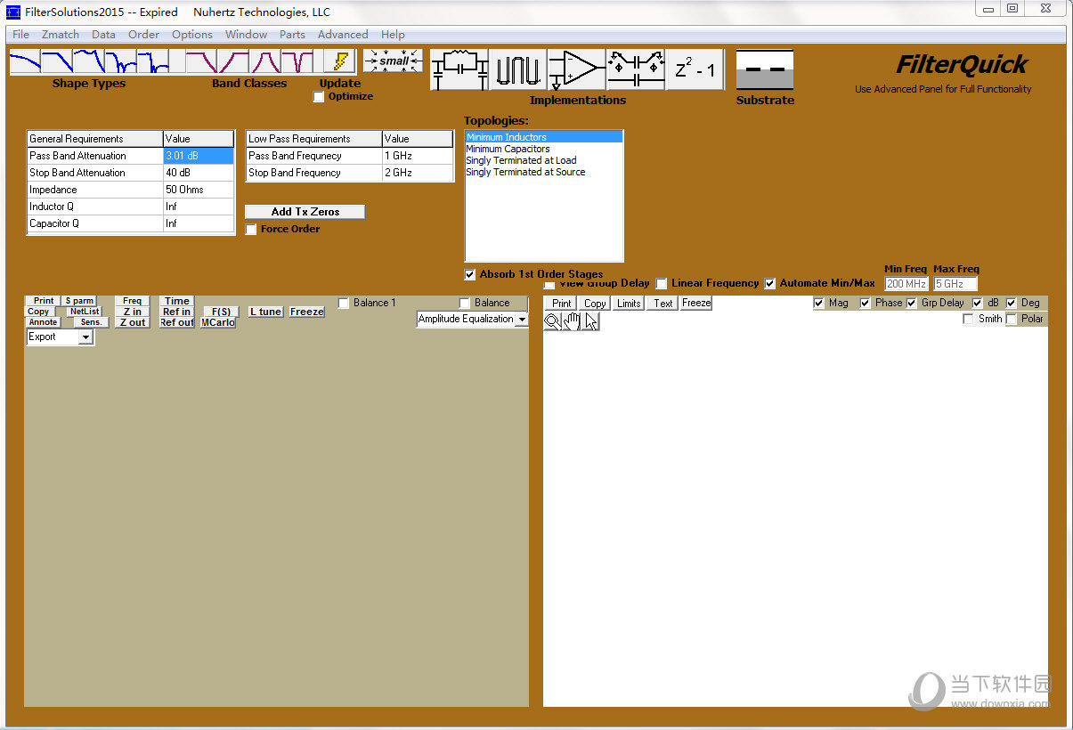 Filter Solutions(滤波器设计软件) V14.0.0 官方版下载_当下软件园