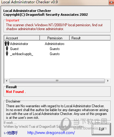 Local Administrator Checker(系统克隆账户检测工具) V0.9 绿色免费版下载_当下软件园